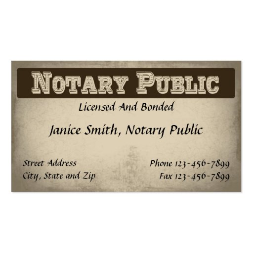 Notary Public Business Card Zazzle