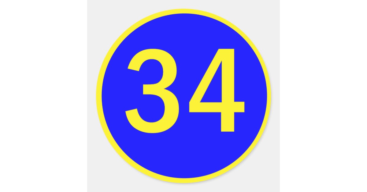 Number 34 In A Circle Classic Round Sticker Zazzle number-34-in-a-circle-classic-round-sticker-zazzle