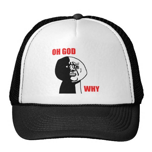 Oh God Why Guy Rage Face Meme Mesh Hats Zazzle