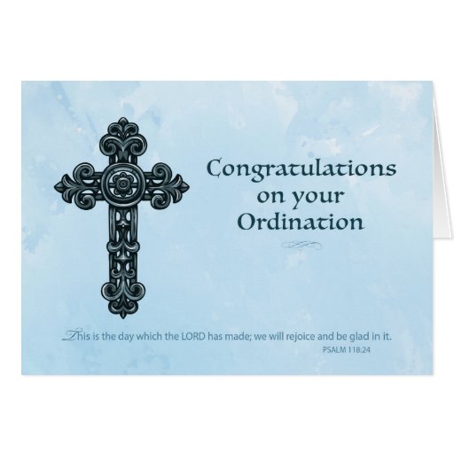 Ordination Congratulations Ornate Cross Blue Card | Zazzle Ordination Congratulations Ornate Cross Blue Card | Zazzle