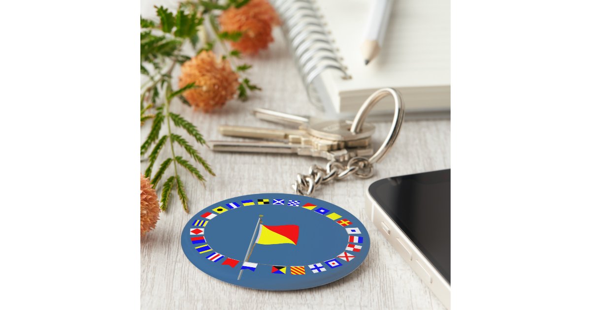 Oscar Man Overboard Nautical Signal Flag Keychain | Zazzle Oscar Man Overboard Nautical Signal Flag Keychain | Zazzle