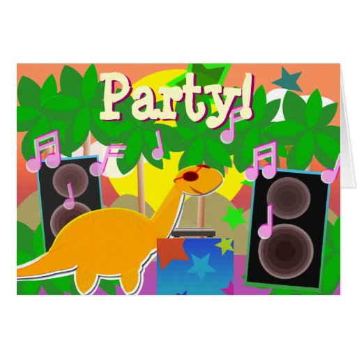 Party Happy Birthday Dinosaur Card Zazzle Party Happy Birthday Dinosaur Card Zazzle