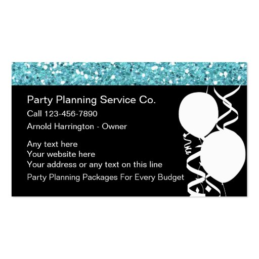 Party Planner Business Cards Zazzle
