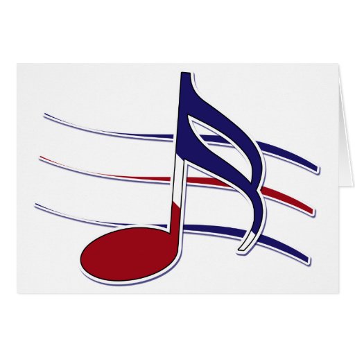 Patriotic Music Note Greeting Card | Zazzle