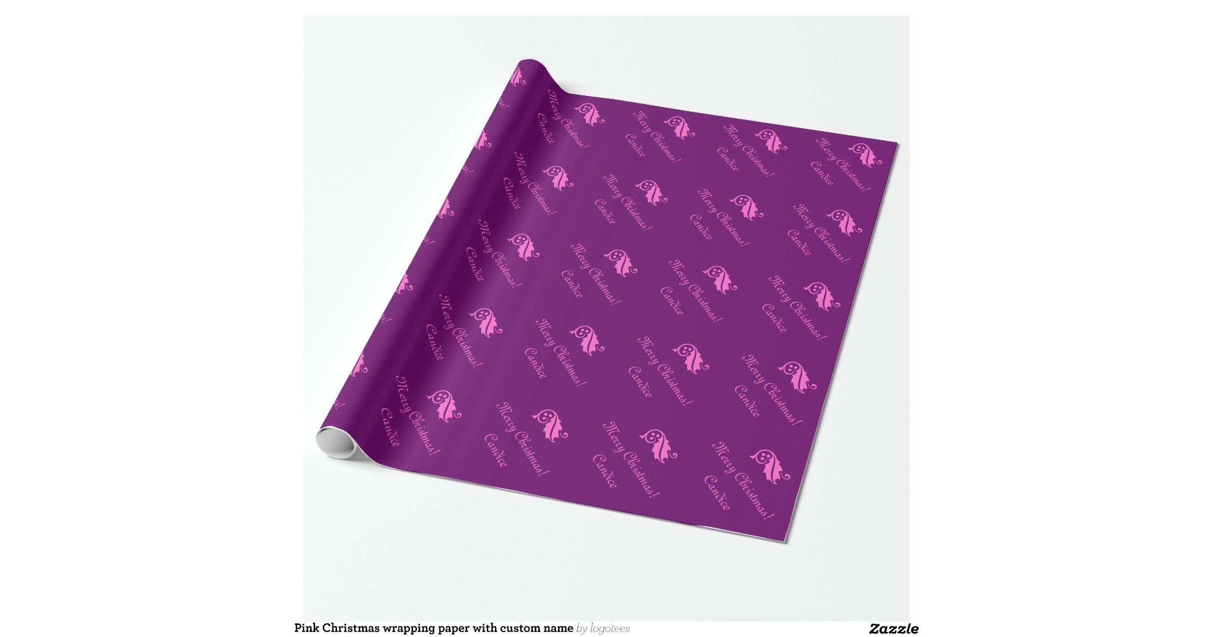 Pink christmas wrapping paper with custom name pink-christmas-wrapping-paper-with-custom-name