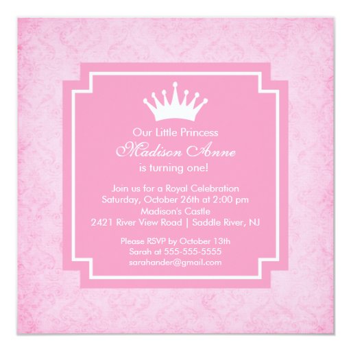 Pink Princess Crown Birthday Party Invitation | Zazzle Pink Princess Crown Birthday Party Invitation | Zazzle