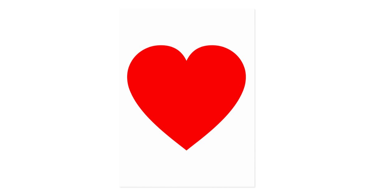 Plain Red Heart Postcard | Zazzle