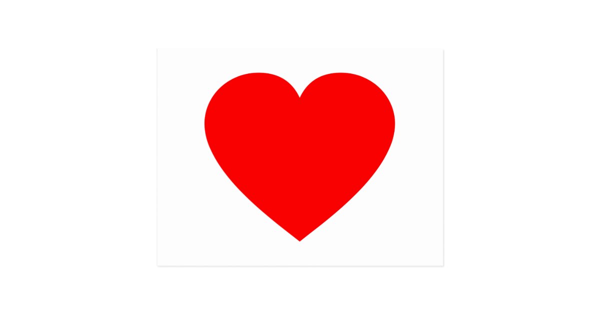 Plain Red Heart Postcard | Zazzle