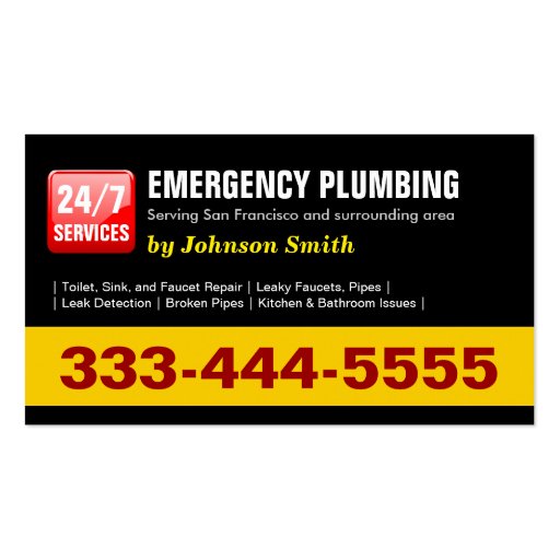 Plumbing Business Card Templates BizCardStudio