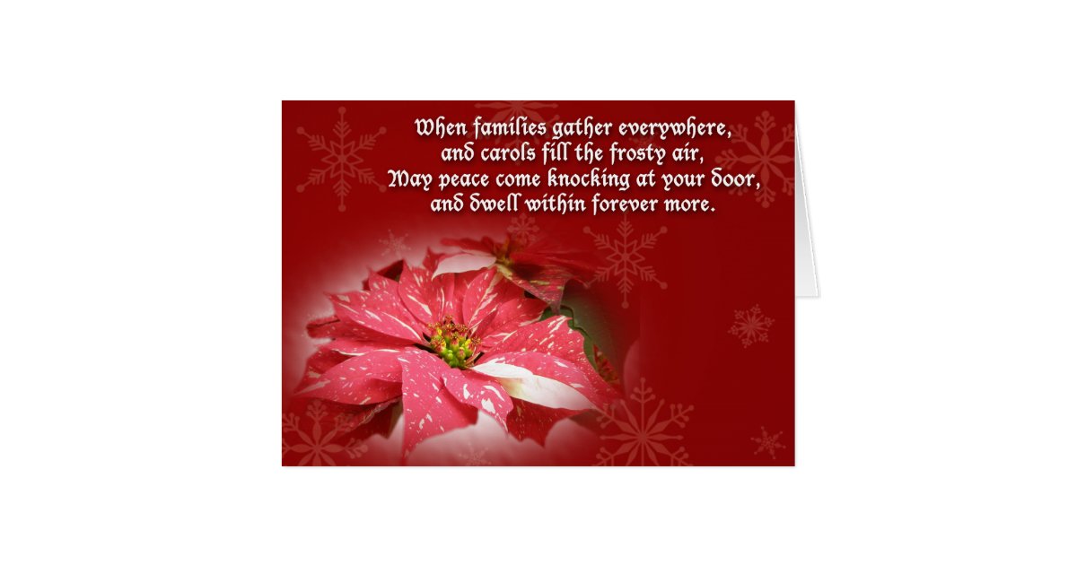 Poinsettia and Poem Christmas Card | Zazzle