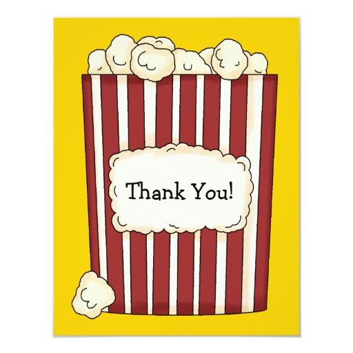 Popcorn Flat Thank You Card | Zazzle