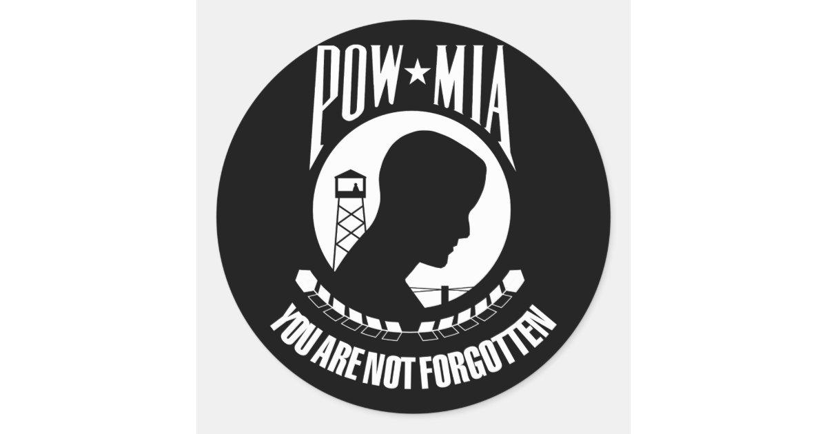 Pow Mia Flag Classic Round Sticker Zazzle