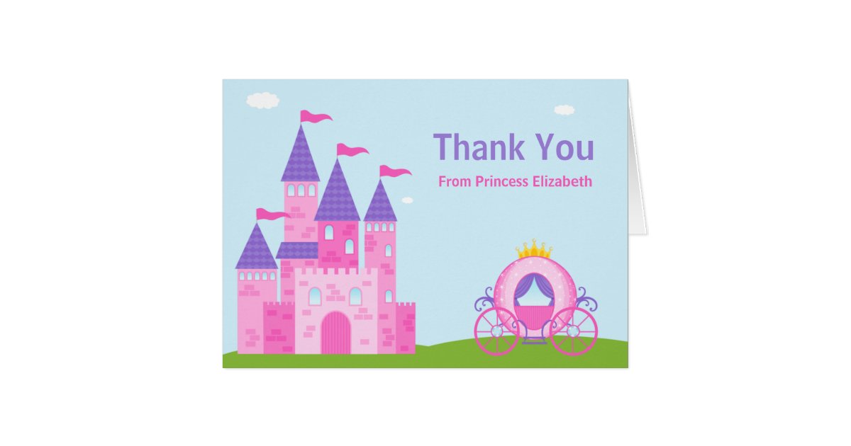 Princess Birthday Party Thank You Card Zazzle