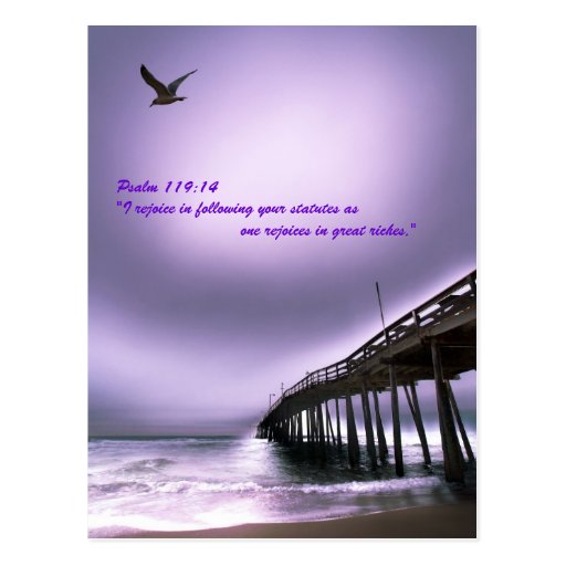 Psalm 119 14 Rejoice In Following Your Statutes Postcard Zazzle