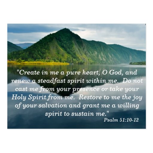 Psalm 51 10 12 Scripture Memory Card Postcard Zazzle