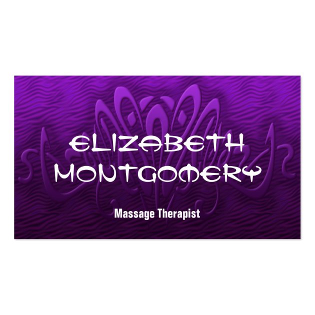 Purple Massage Therapy Appointment Business Card