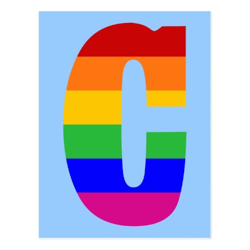 Rainbow Letter C Postcard | Zazzle