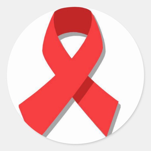 Red Ribbon Classic Round Sticker | Zazzle
