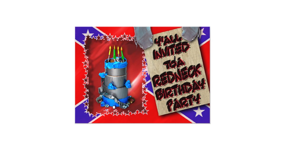 Redneck Birthday Party Invitation Duct Tape Zazzle