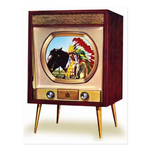 Retro Vintage Kitsch TV Color Television Set Postcard | Zazzle Retro Vintage Kitsch TV Color Television Set Postcard | Zazzle