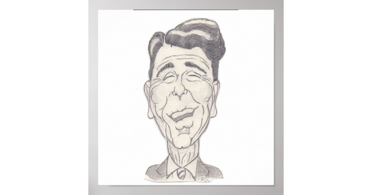 Ronald Reagan Caricature Poster | Zazzle Ronald Reagan Caricature Poster | Zazzle