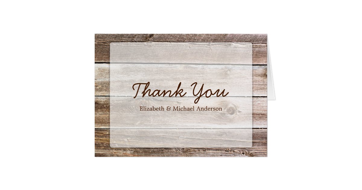 Rustic Barn Wood Thank You Card Zazzle