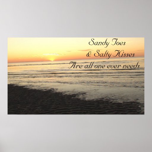 Sandy Toes And Salty Kisses Poster Zazzle