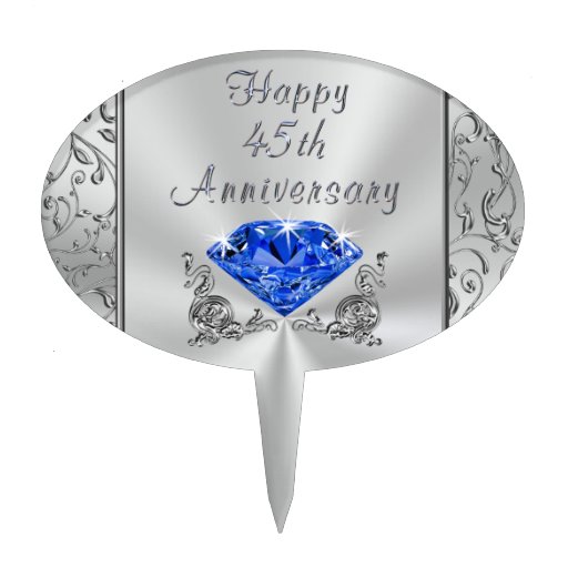 Sapphire Happy 45th Anniversary Cake Topper Pick Zazzle