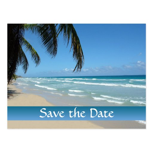 Save The Date For Beach Wedding Postcard Zazzle