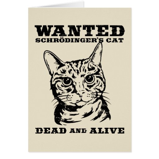 Schrodingers Cat Wanted Dead Or Alive Cards Zazzle