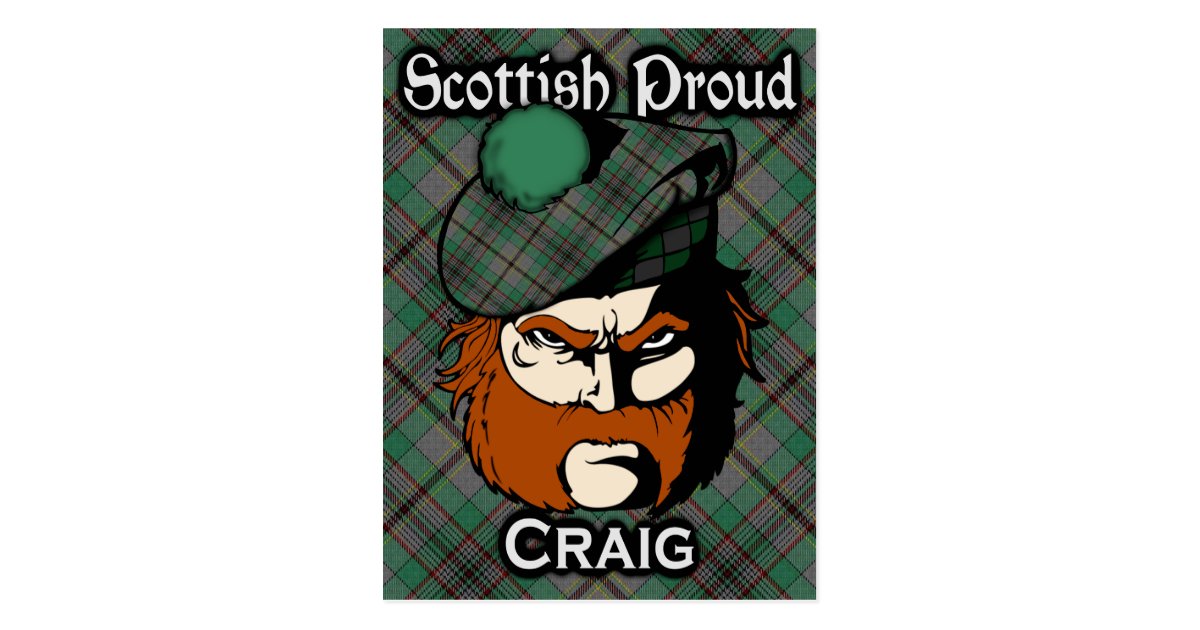 Scottish Clan Craig Tartan Postcard Zazzle