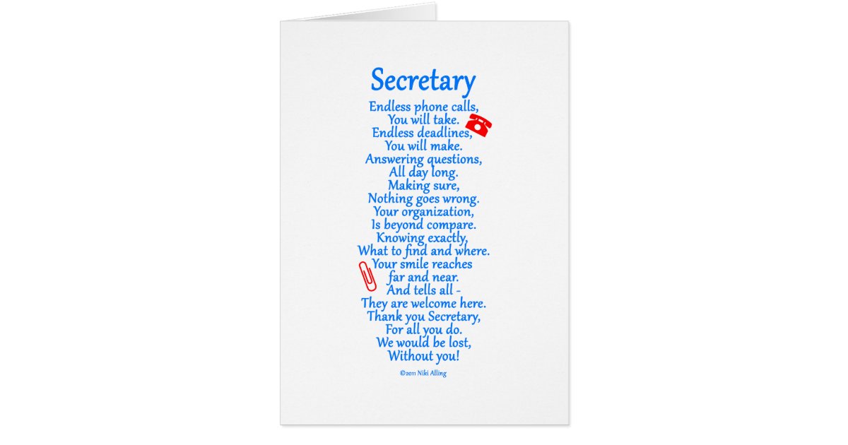Secretary Thank You Card | Zazzle