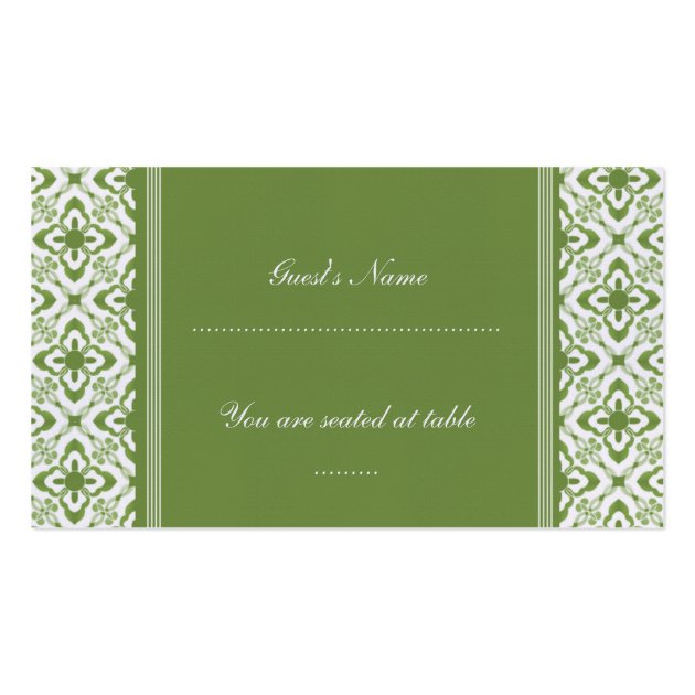 Simply Dazzling Damask Wedding Place Card Business Cards