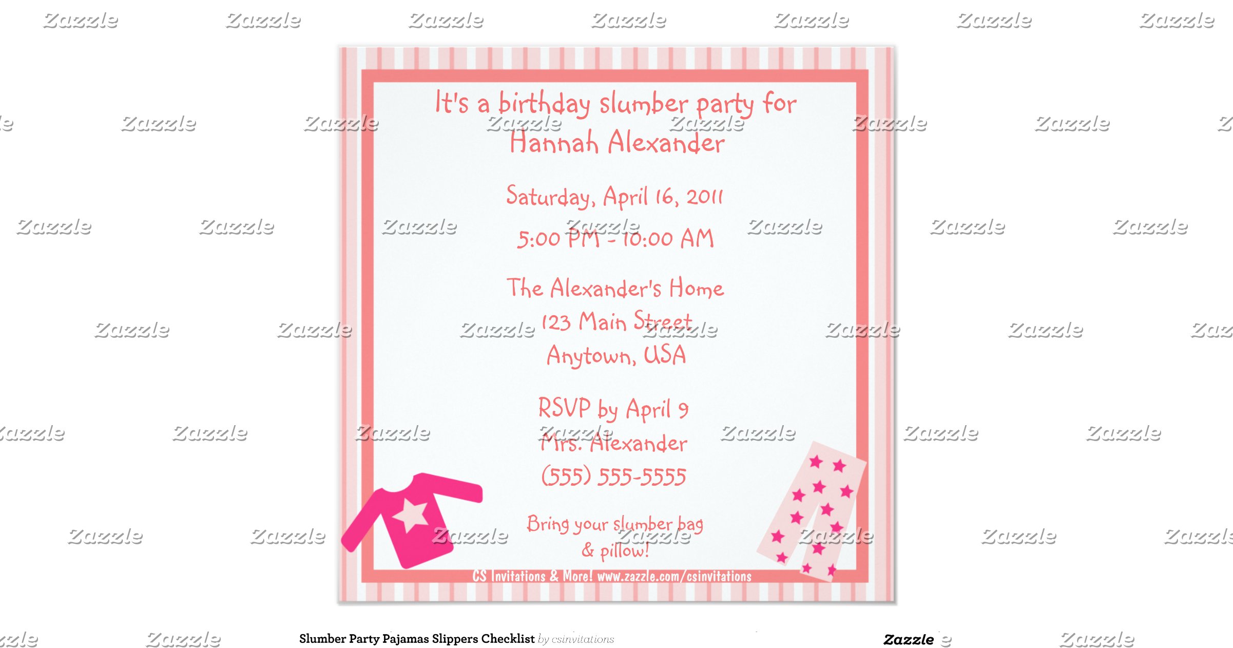 Slumber Party Pajamas Slippers Checklist Invitation Zazzle slumber-party-pajamas-slippers-checklist-invitation-zazzle