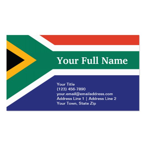 South Africa Plain Flag Business Card Zazzle