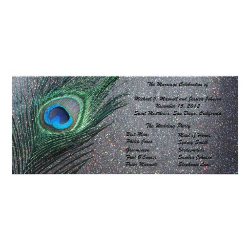 Peacock Wedding Program Paper