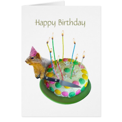 Squirrel Birthday Cake Card | Zazzle Squirrel Birthday Cake Card | Zazzle