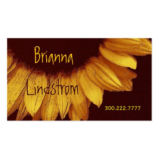 SUNFLOWER Business Card Template Zazzle