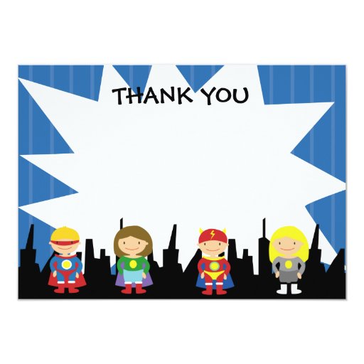 Super Hero Thank You Notes Card | Zazzle
