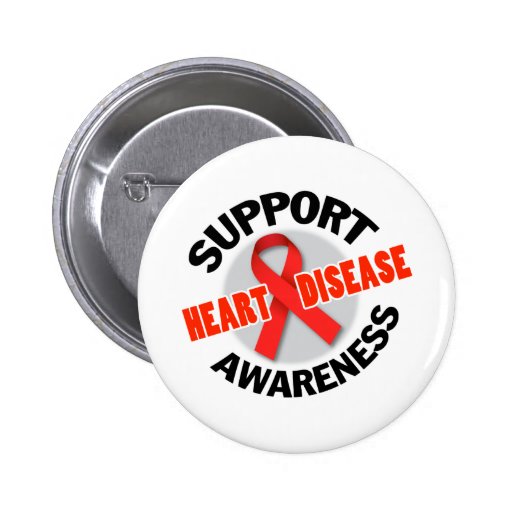 Support Heart Disease Awareness Seal Button Zazzle