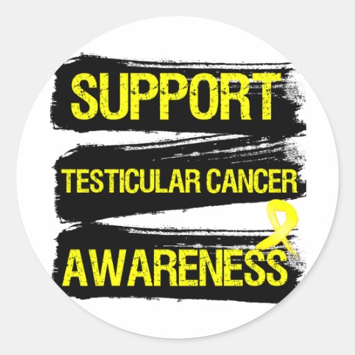 Support Testicular Cancer Awareness Grunge Classic Round Sticker Zazzle