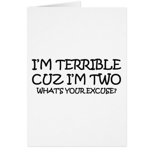 Terrible Two Birthday Card Zazzle terrible-two-birthday-card-zazzle