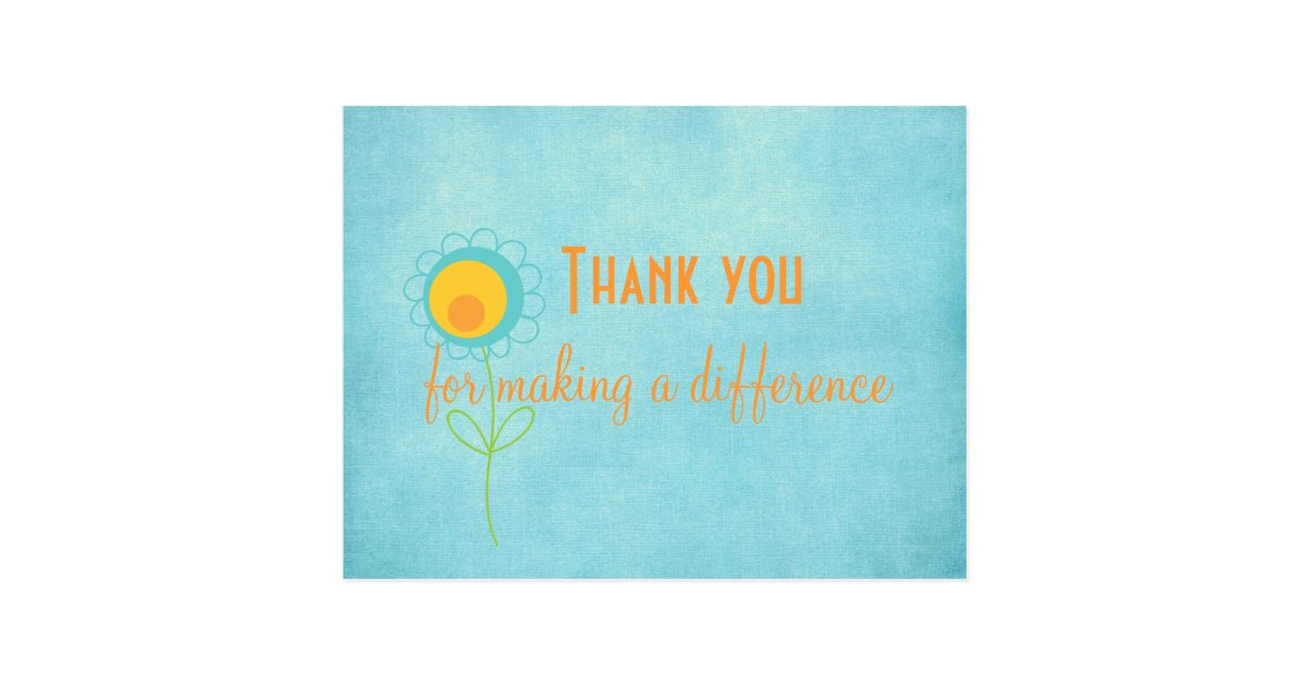 Thank you for Making a Difference Quote Card | Zazzle