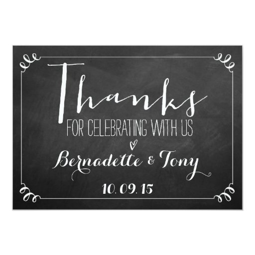 Thanks For Celebrating With Us Wedding Thank You Card Zazzle