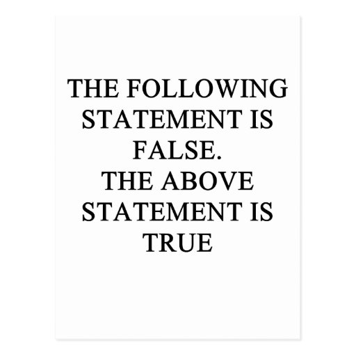 True False Logic Proverb Postcard Zazzle