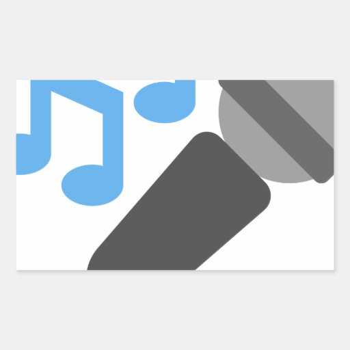 Twitter Emoji Mic Rectangular Sticker Zazzle