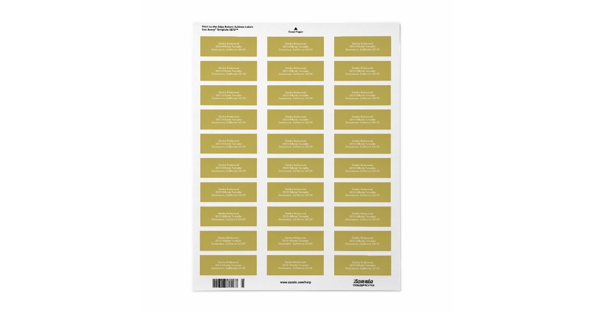 vegas-gold-contemporary-solid-color-label-zazzle