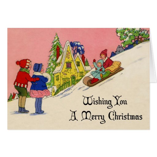Vintage 1930s Art Deco Christmas Card Zazzle