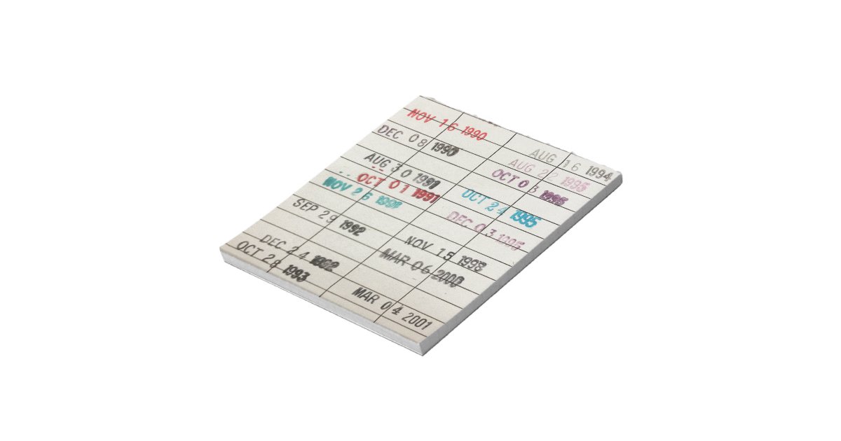 Vintage Library Due Date Cards Notepad | Zazzle Vintage Library Due Date Cards Notepad | Zazzle
