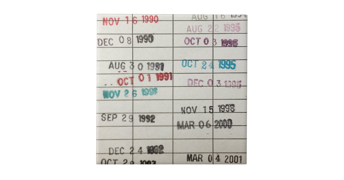 Vintage Library Due Date Cards Tile | Zazzle Vintage Library Due Date Cards Tile | Zazzle